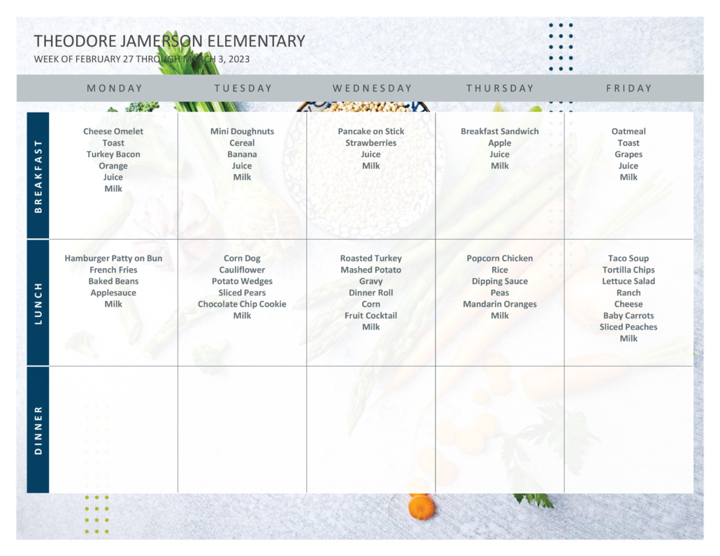 K-8 Menus - United Tribes Technical College