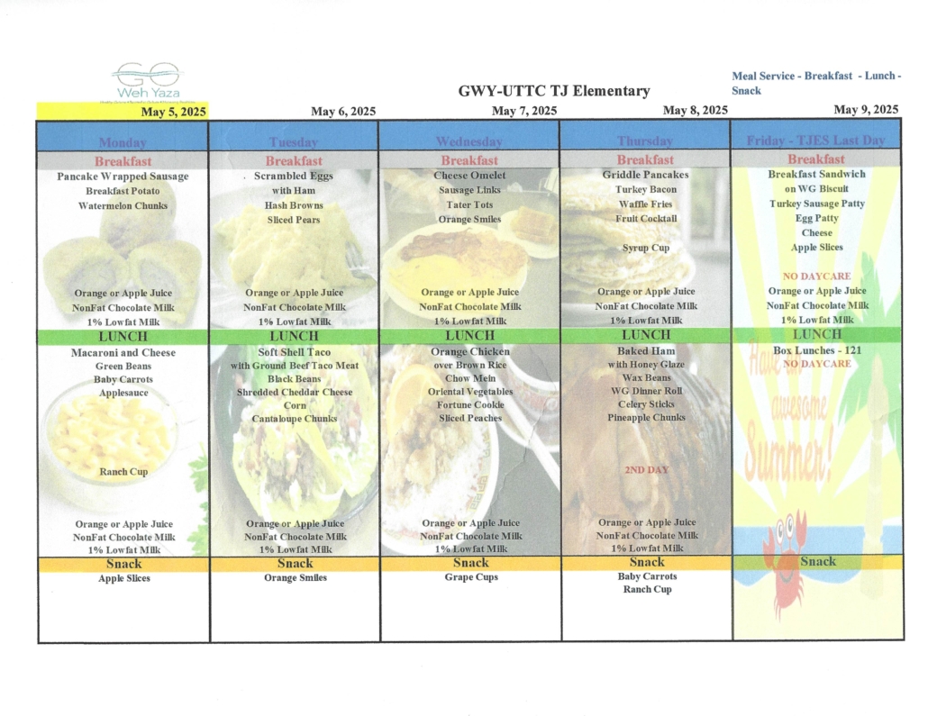 K-8 Menus - United Tribes Technical College